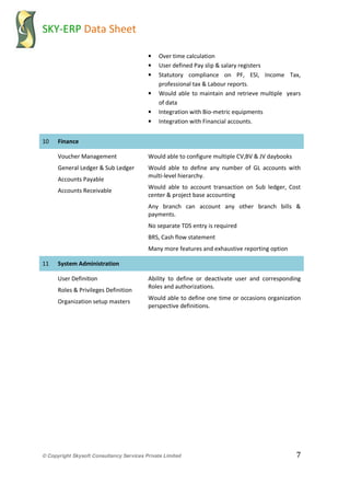 Sky erp datasheet | PDF