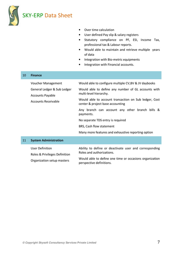 Sky erp datasheet | PDF
