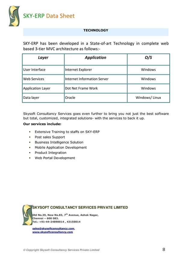 Sky erp datasheet | PDF
