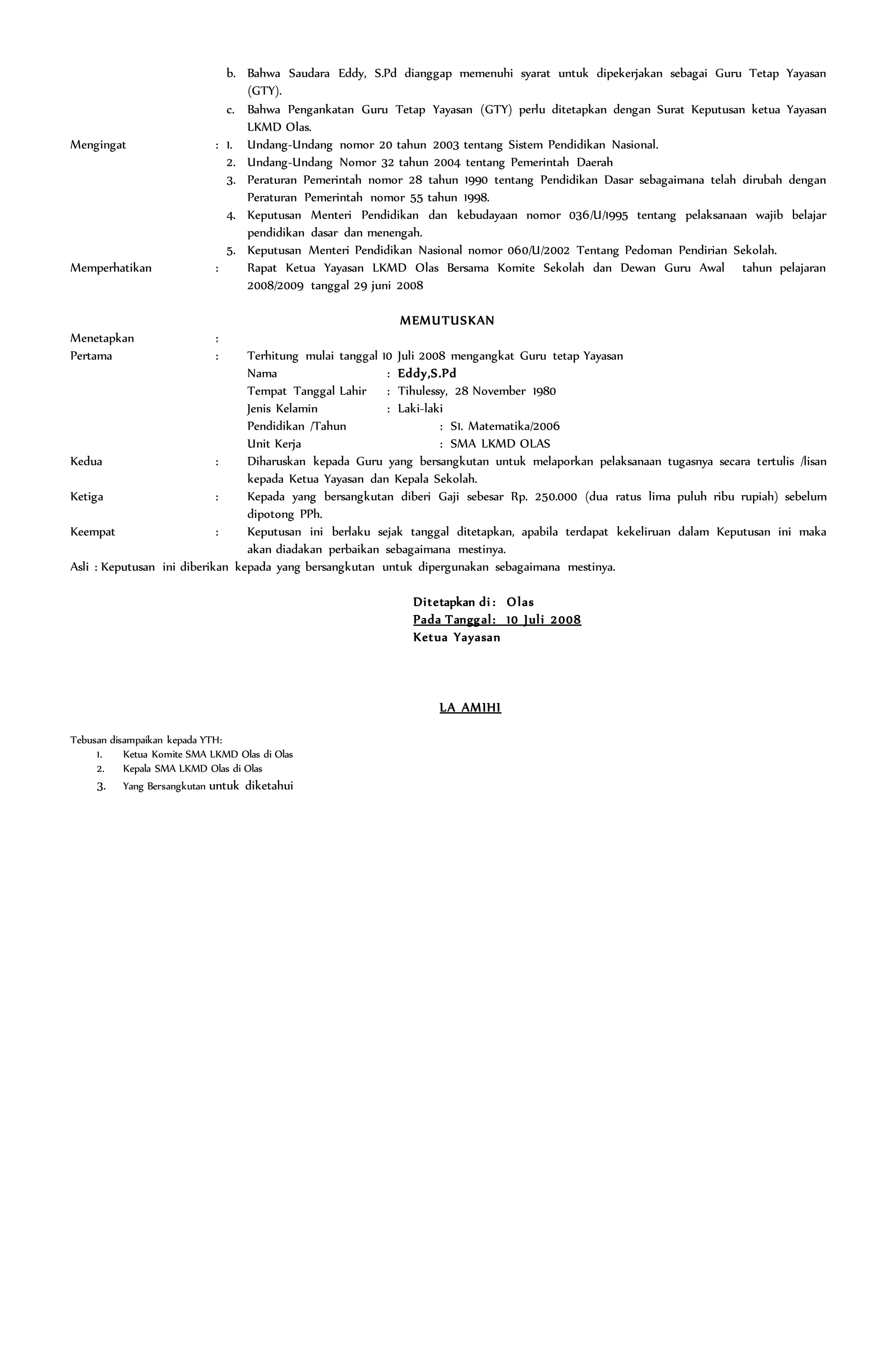 Sk yayasan lkmd olas | DOCX