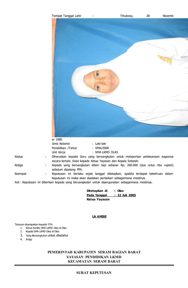 Sk yayasan lkmd olas | DOCX