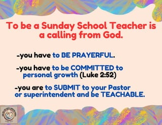 How Impoprtant Is Your Role As A Sunday School Teacher | PDF
