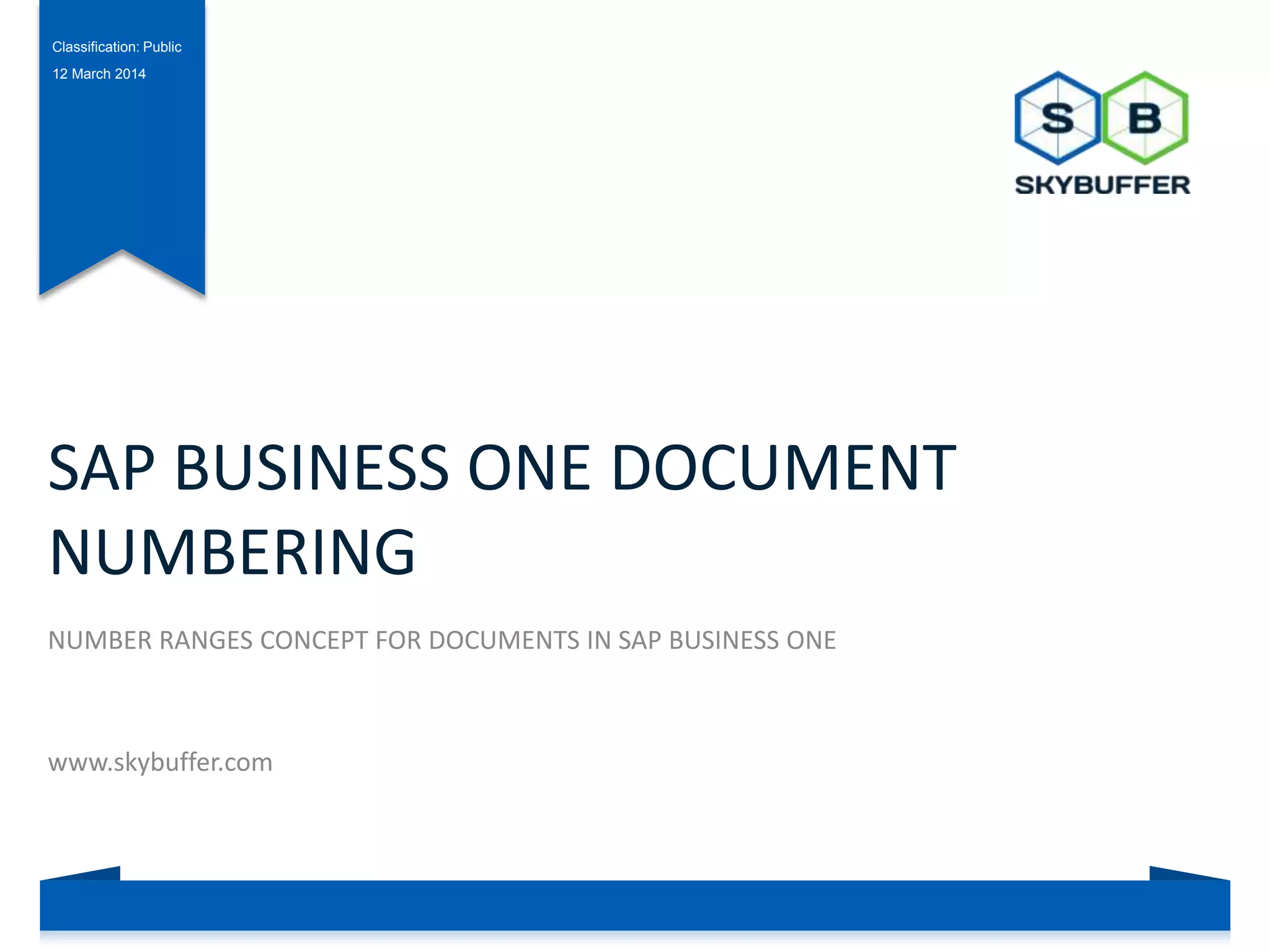 SAP Business One Documents Numbering | PPTX | Desktop Publishing ...