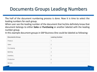SAP Business One Documents Numbering | PPTX