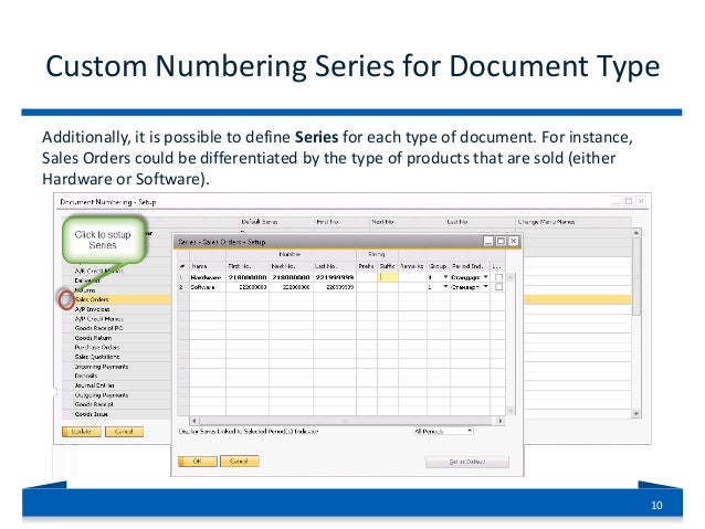 SAP Business One Documents Numbering