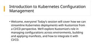 CI/CD Pipelines with kustomize design und implementation | PPTX