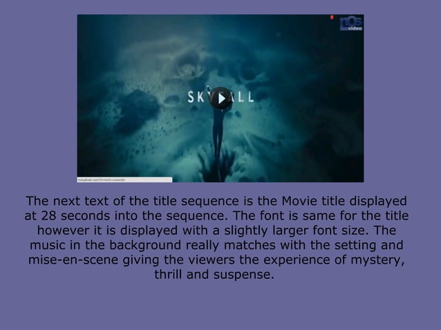 Analysis of Skyfall title sequence | PPT | Free Download