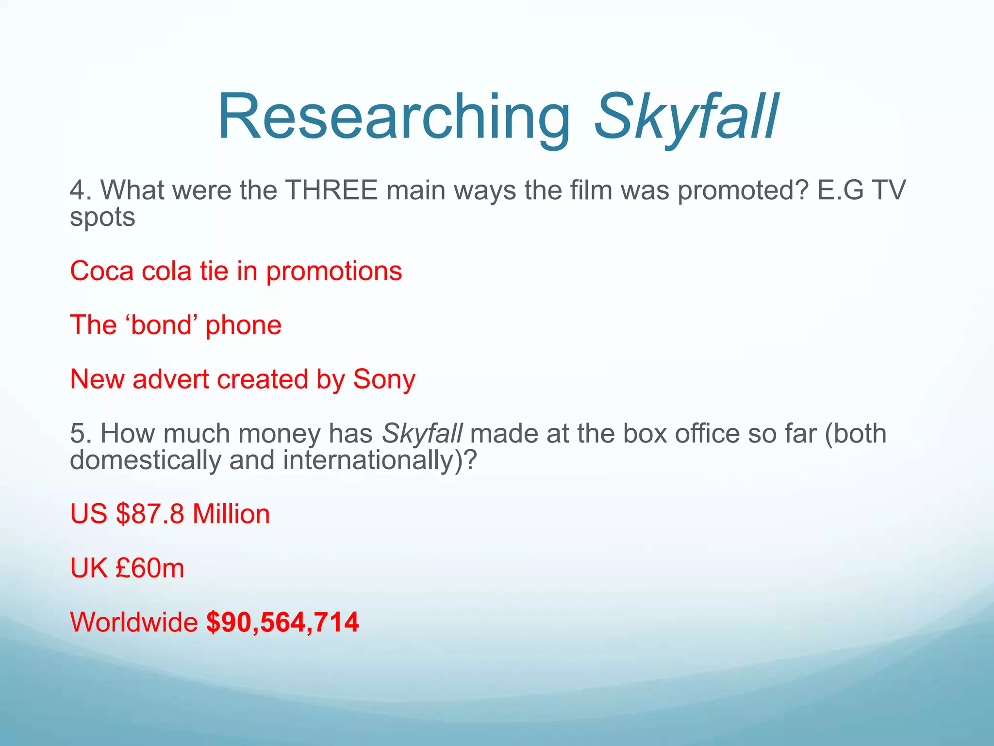 Sky fall james bond | PPTX