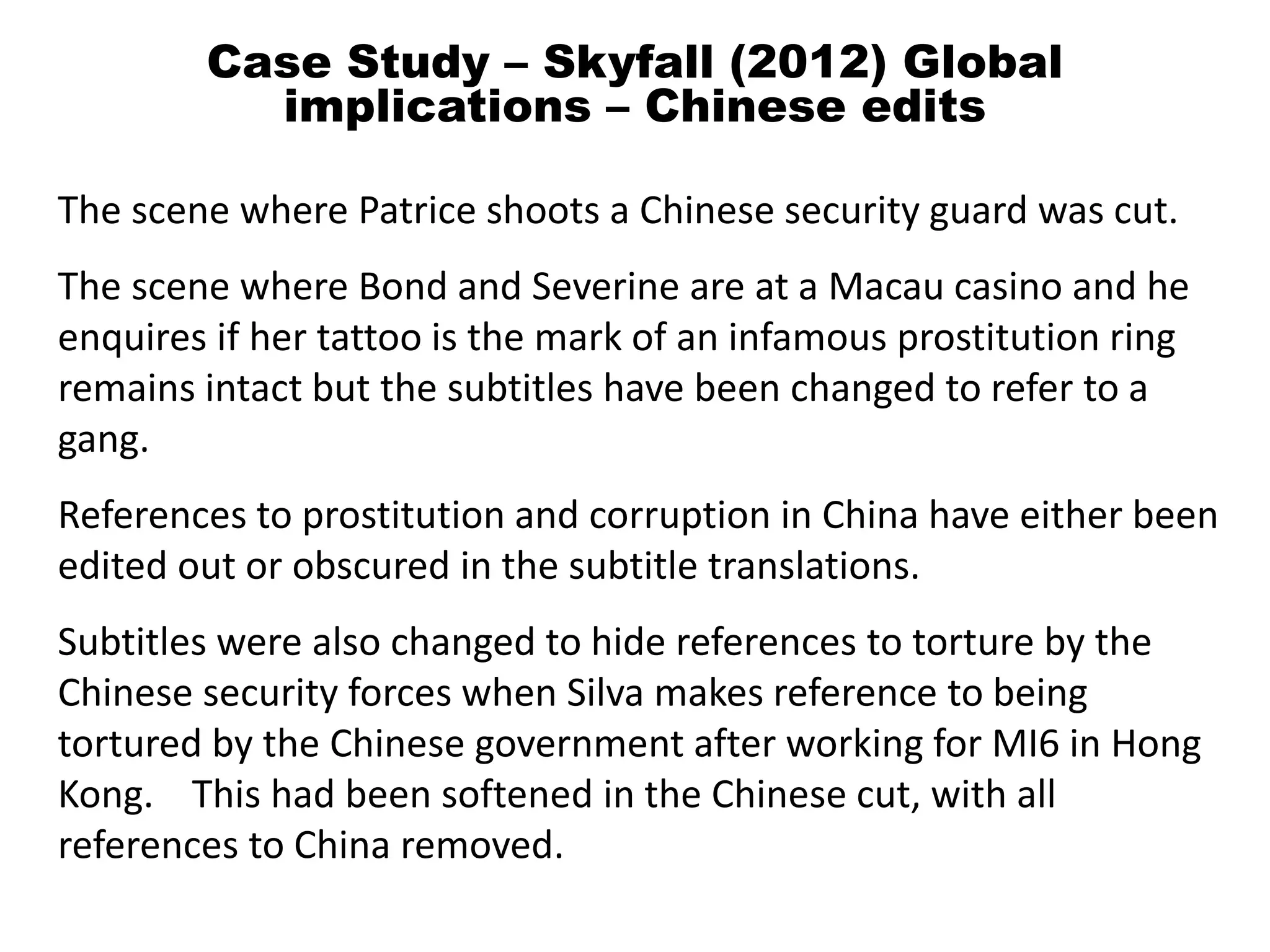 Skyfall Production Distribution Exhibition & Audience | PPTX