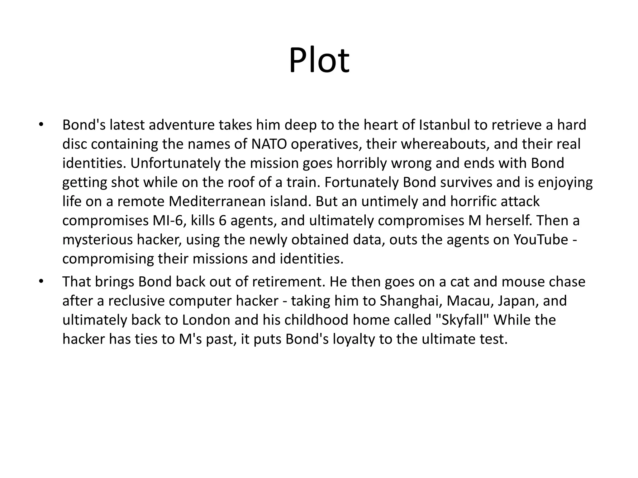 Skyfall presentation | PPT