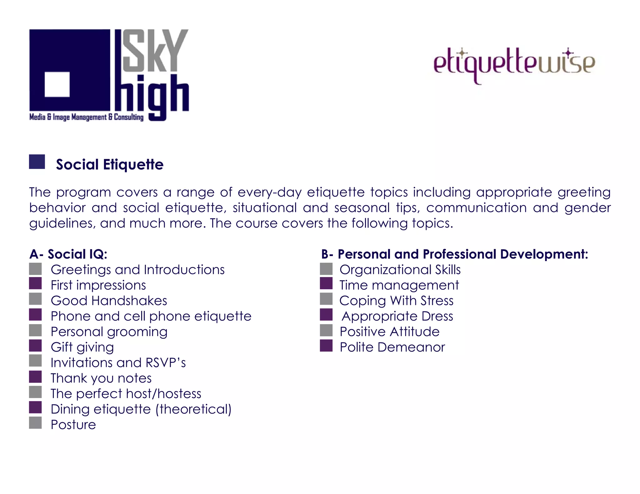 Sky-High Etiquette Proposal | PDF