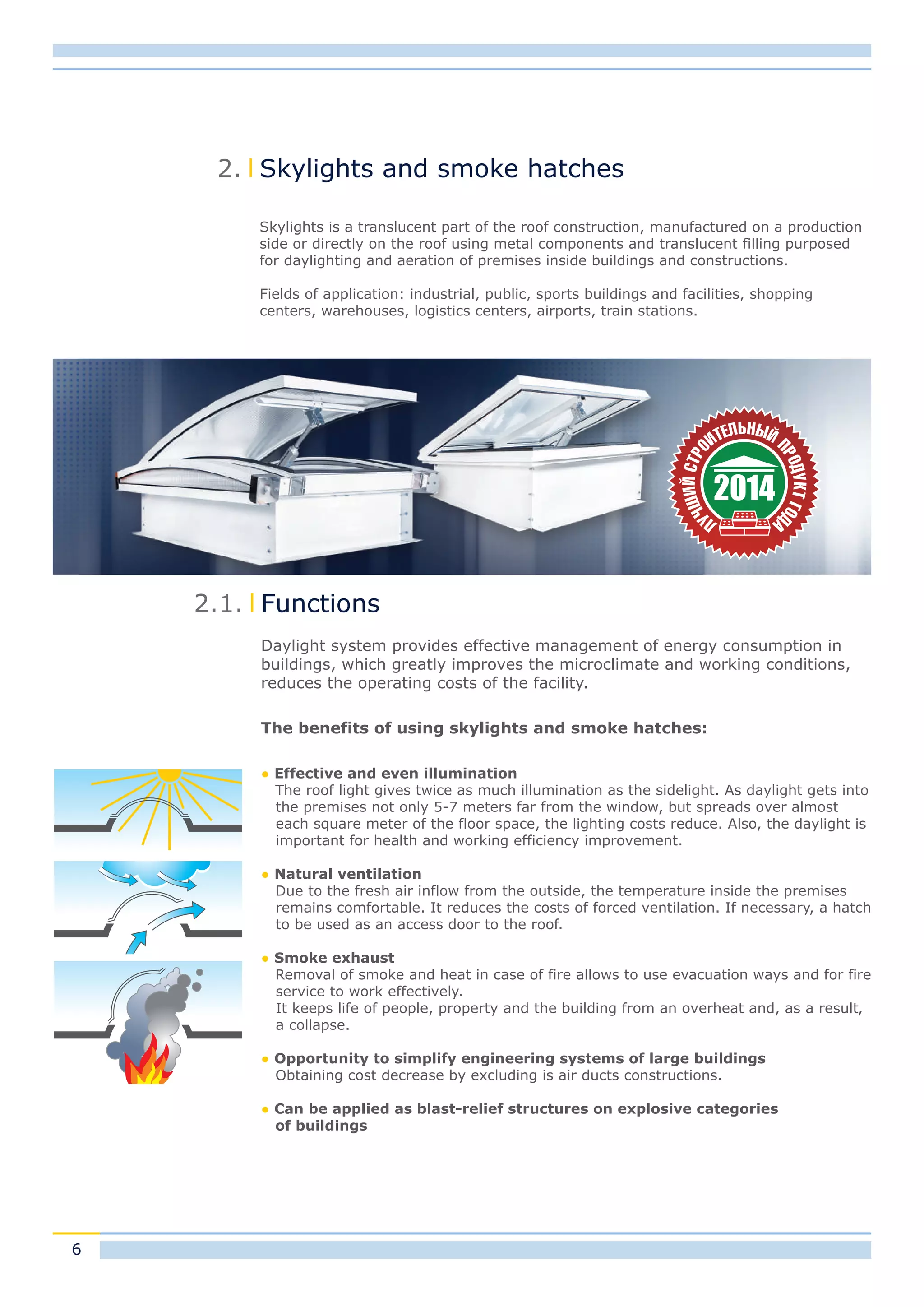 Skylights and smoke hatches m8 city | PDF