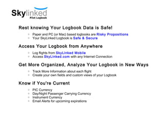 SkyLinked Pilot Logbook Overview | PPT