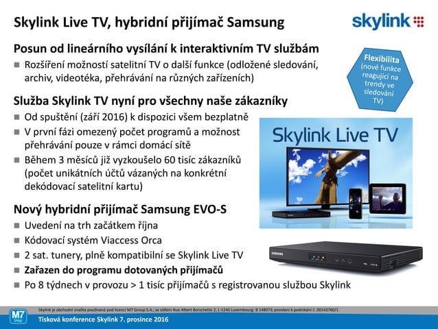 Prezentace Skylink | PPT