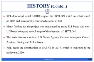 SKYLON: THE SPACE PLANE OF TOMMOROW | PPTX