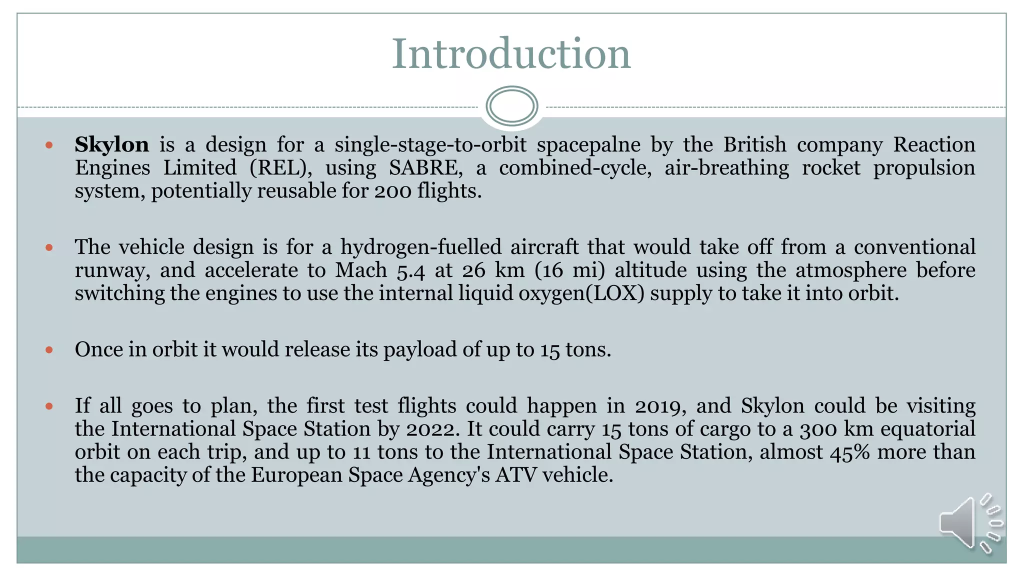 Skylon spaceplane, uk the spacecraft of tomorrow | PPTX