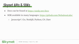 Skynet x Encode workshop | PPT