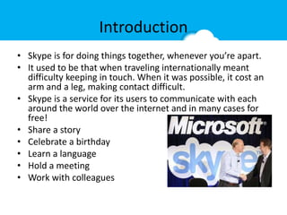 Skype | PPTX | Web Conferencing | Computer Software and Applications