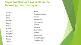 Skype Features Presentation | PPTX