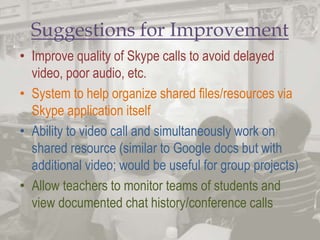 Skype E-Learning Platform Review | PPTX | Web Conferencing | Computer ...