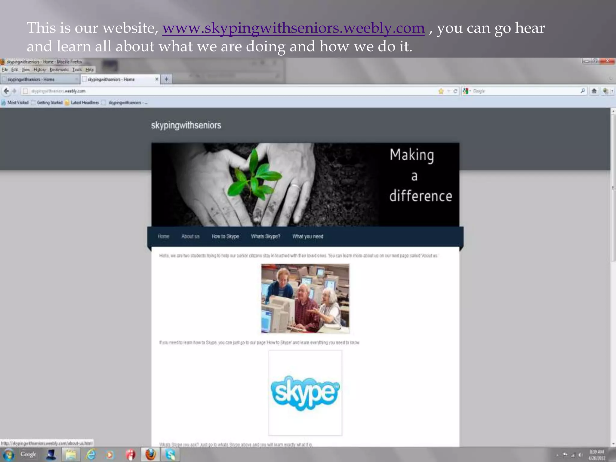 Skyping with seniors | PPT