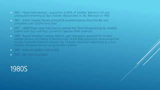 Sky Plc - Timeline of key events. For Slideshare | PPTX