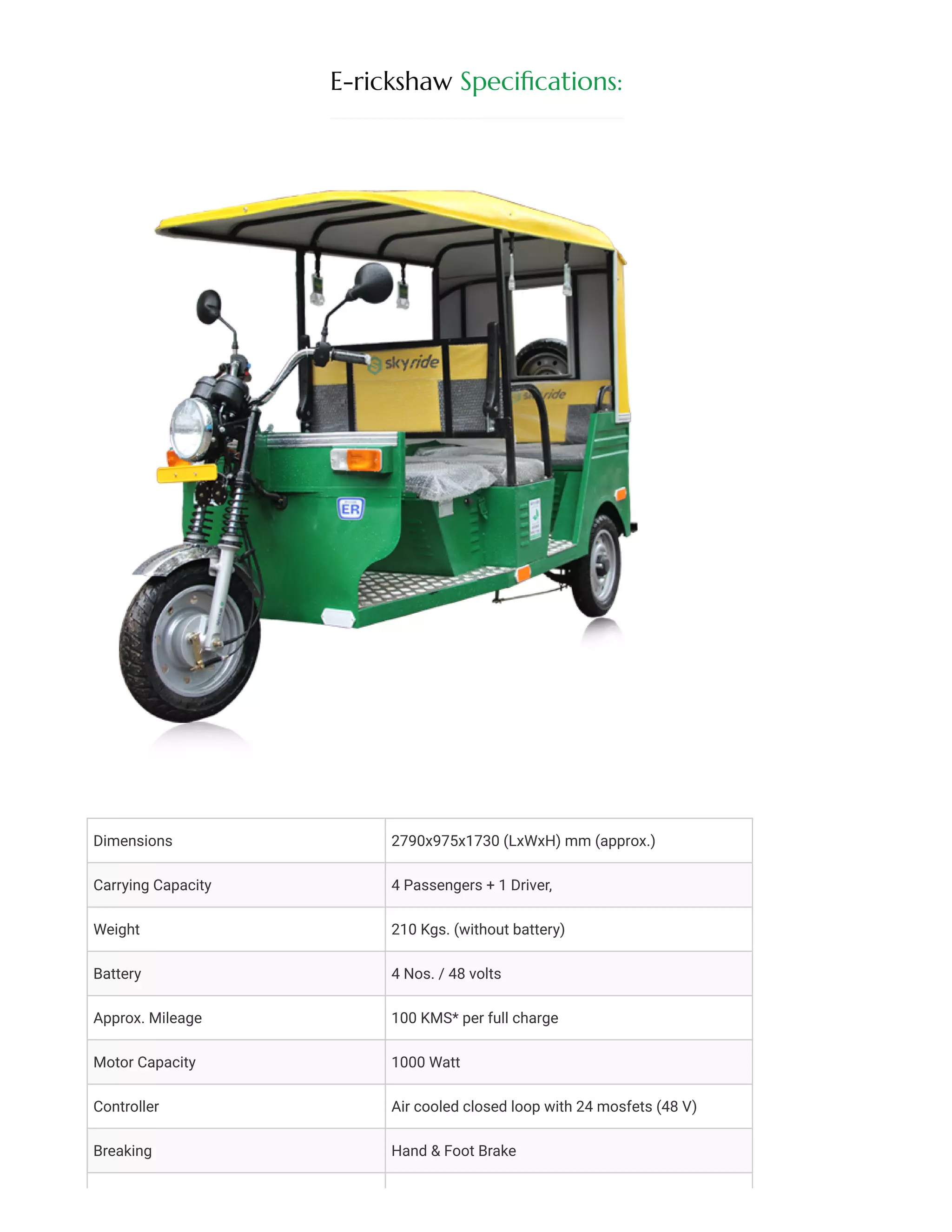 E Rickshaw Manufacturing in Delhi | PDF