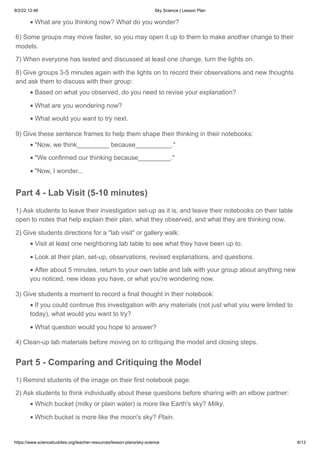 Sky science lesson plan | PDF