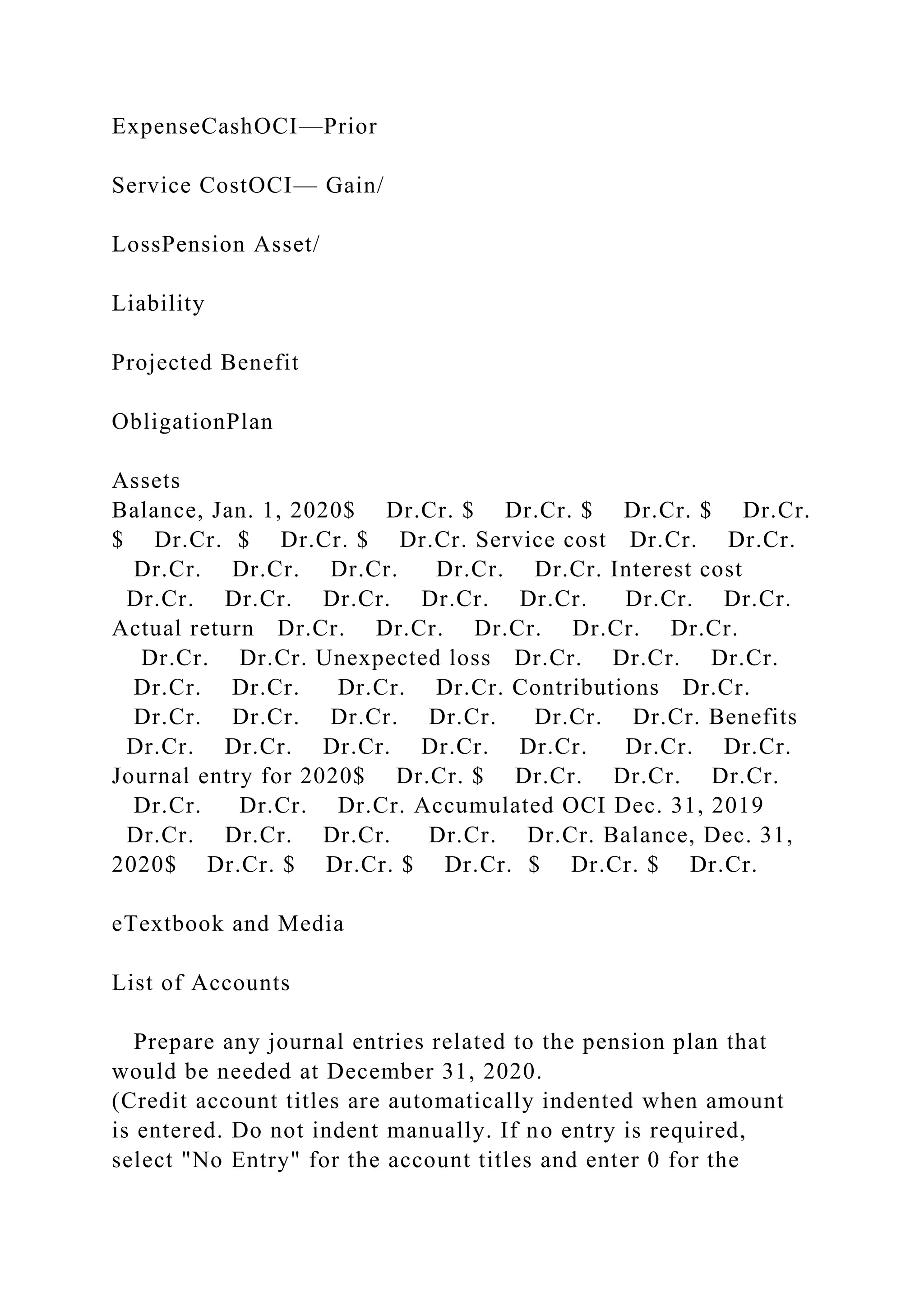 Skysong Co. has the following defined benefit pension plan balances .docx