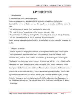 TRAFFIC SIGNAL CONTROL USING IR SENSORS | DOC