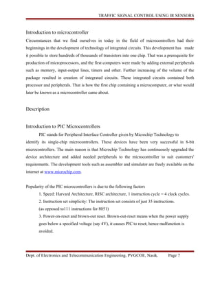 TRAFFIC SIGNAL CONTROL USING IR SENSORS | DOC