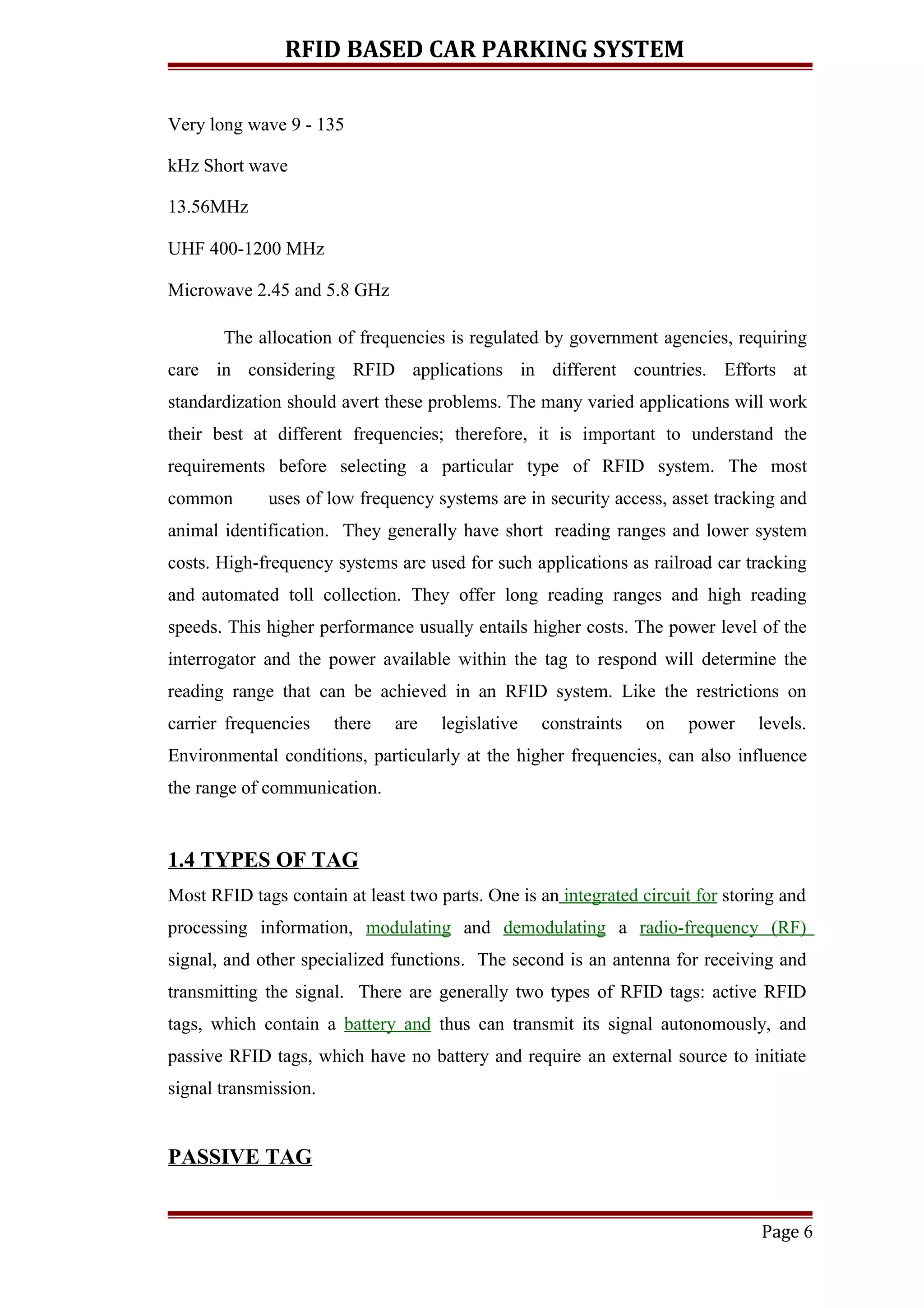RFID based car PARKING SYSTEM | DOC