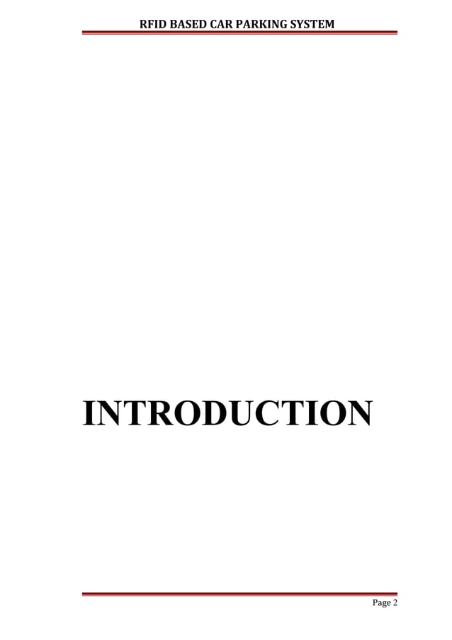 RFID based car PARKING SYSTEM | DOC | Computing | Technology & Computing