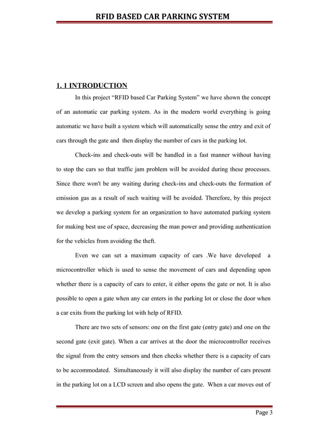 RFID based car PARKING SYSTEM | DOC | Computing | Technology & Computing
