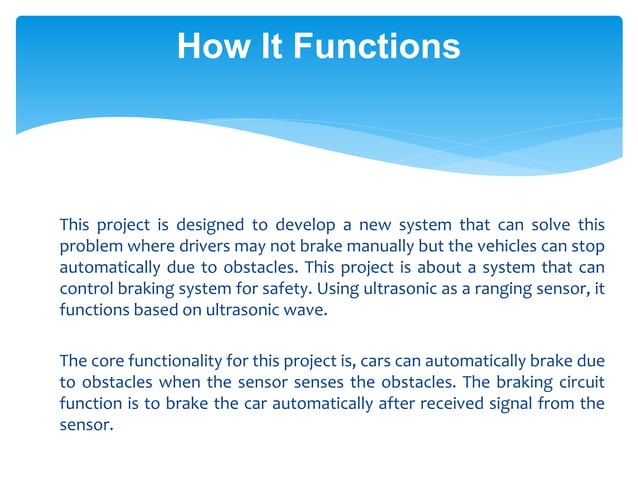 Ultrasonic Automatic Vehicle Braking System for Forward Collision ...