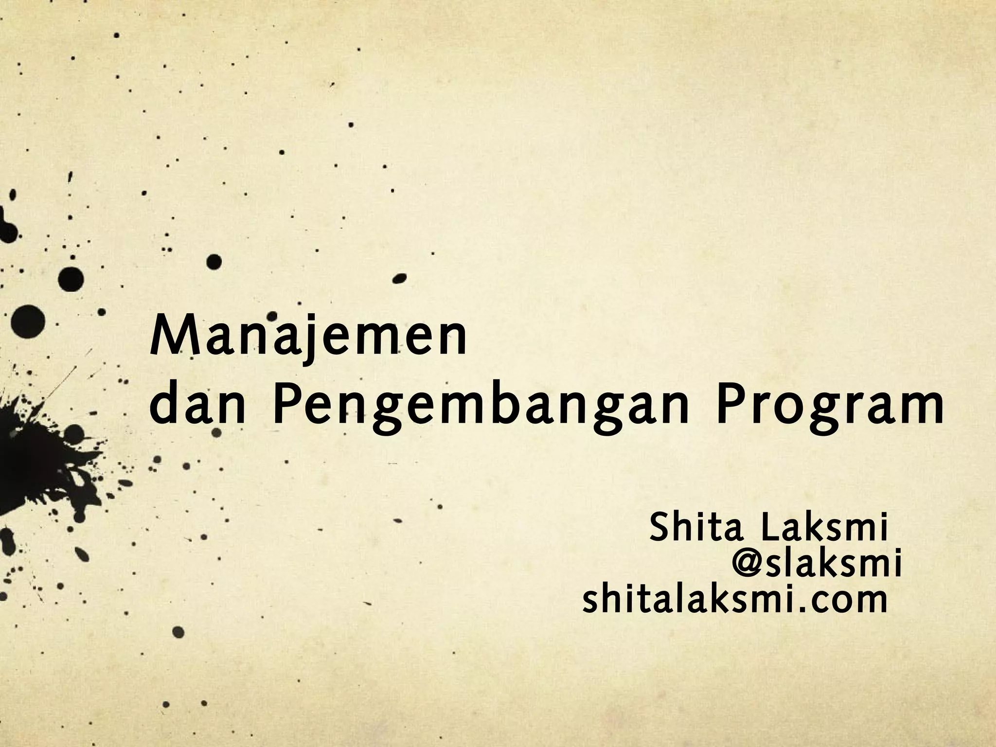 Manajemen dan Pengembangan Progam | PPT