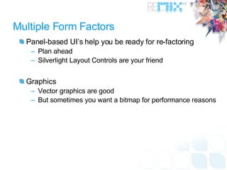 Using Microsoft Silverlight for Creating Rich Mobile User Experiences | PPT