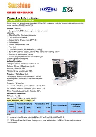 Sl128 lovol data sheet s | PDF