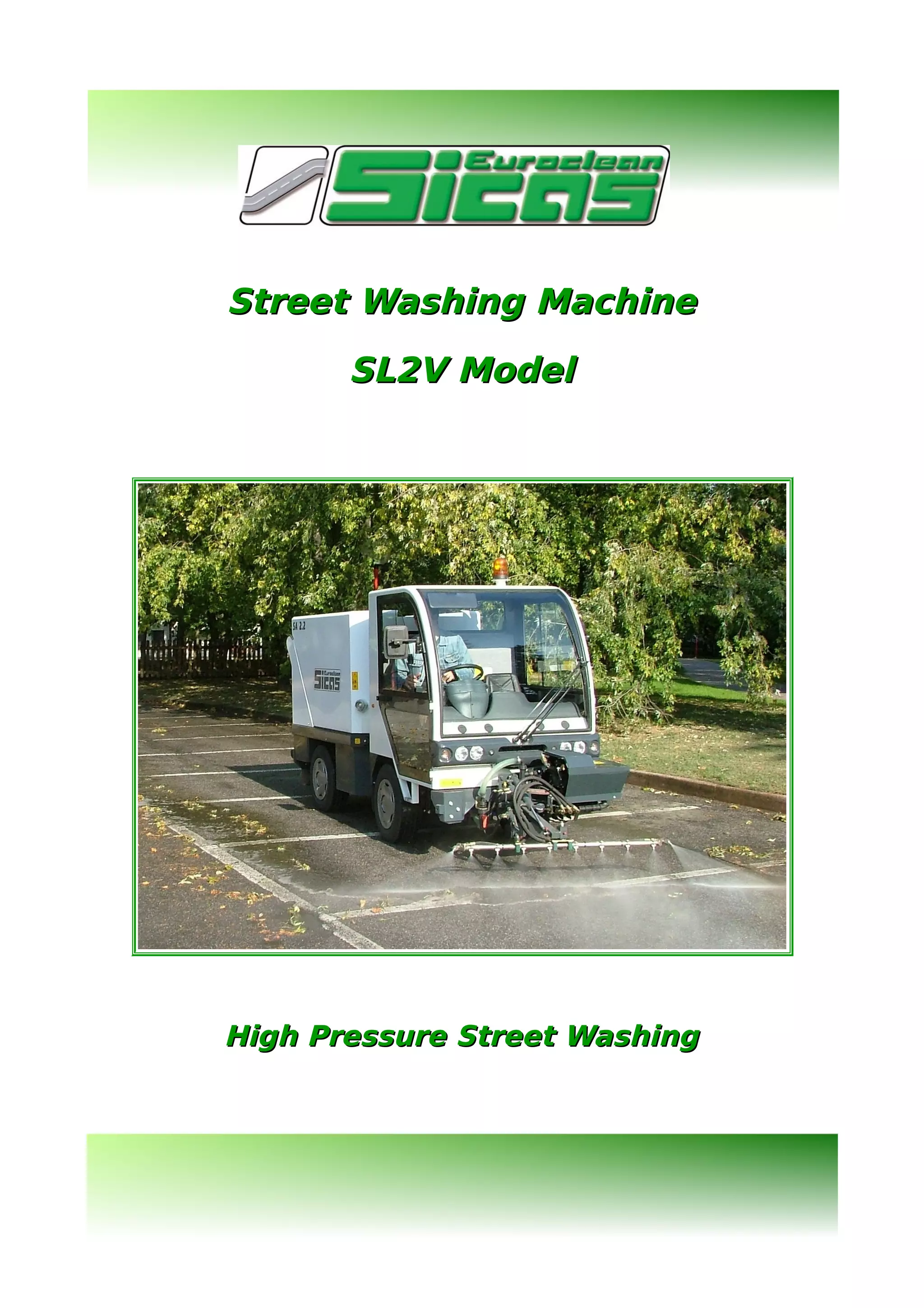 SL2 street washer Sicas Euroclean | PDF