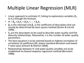 Estimating Fish Community Diversity through Linear and Non-Linear ...