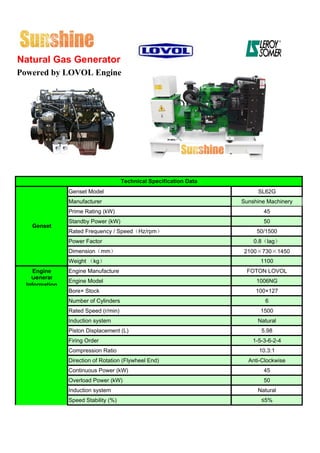 Sl45 lovol gas diesel generator | PDF