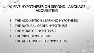 SECOND LANGUAGE ACQUISITION THEORY | PPT