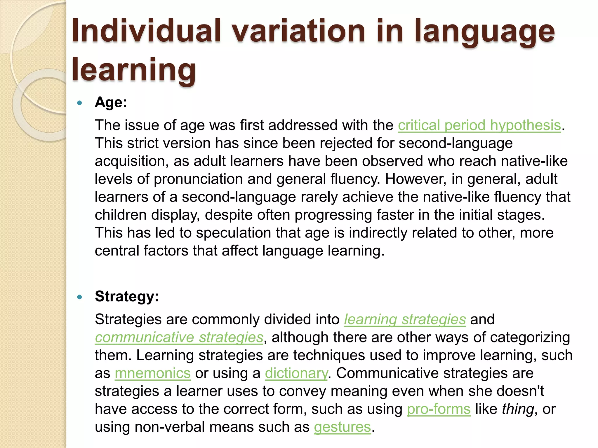 SLA in English Language Teaching | PPTX