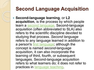 SLA in English Language Teaching | PPTX