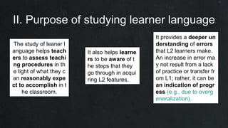 learner language and learner's error | PPTX