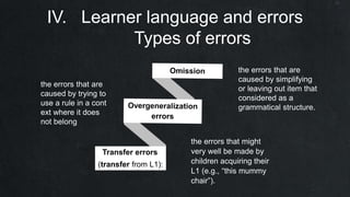 learner language and learner's error | PPTX