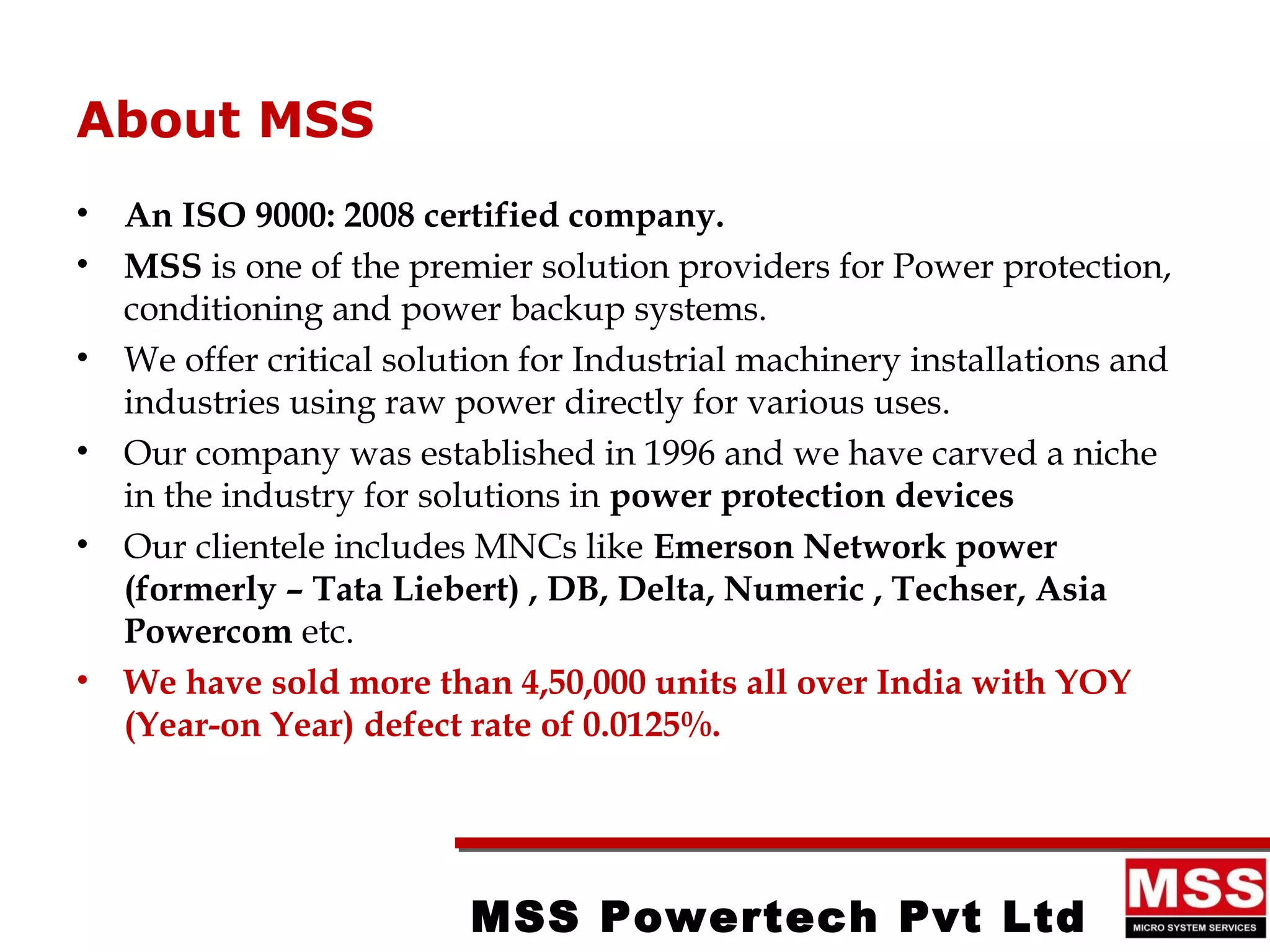 Learn why it makes sense to partner with MSS | PPT