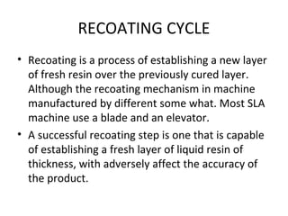 Sla recoating issues & fdm | PPT