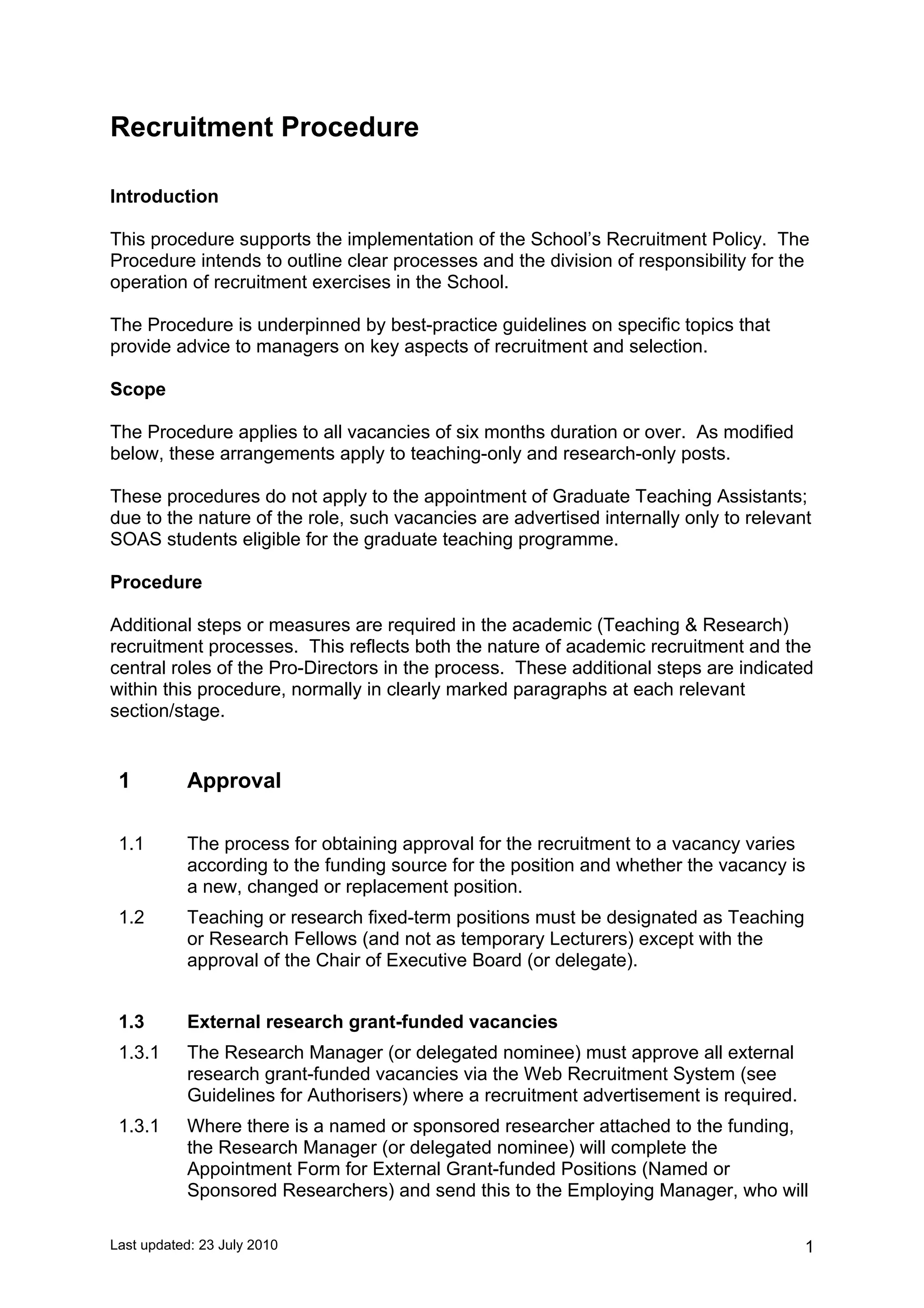 Sla recruitment procedure file37707 | PDF | Resume Writing and Advice ...