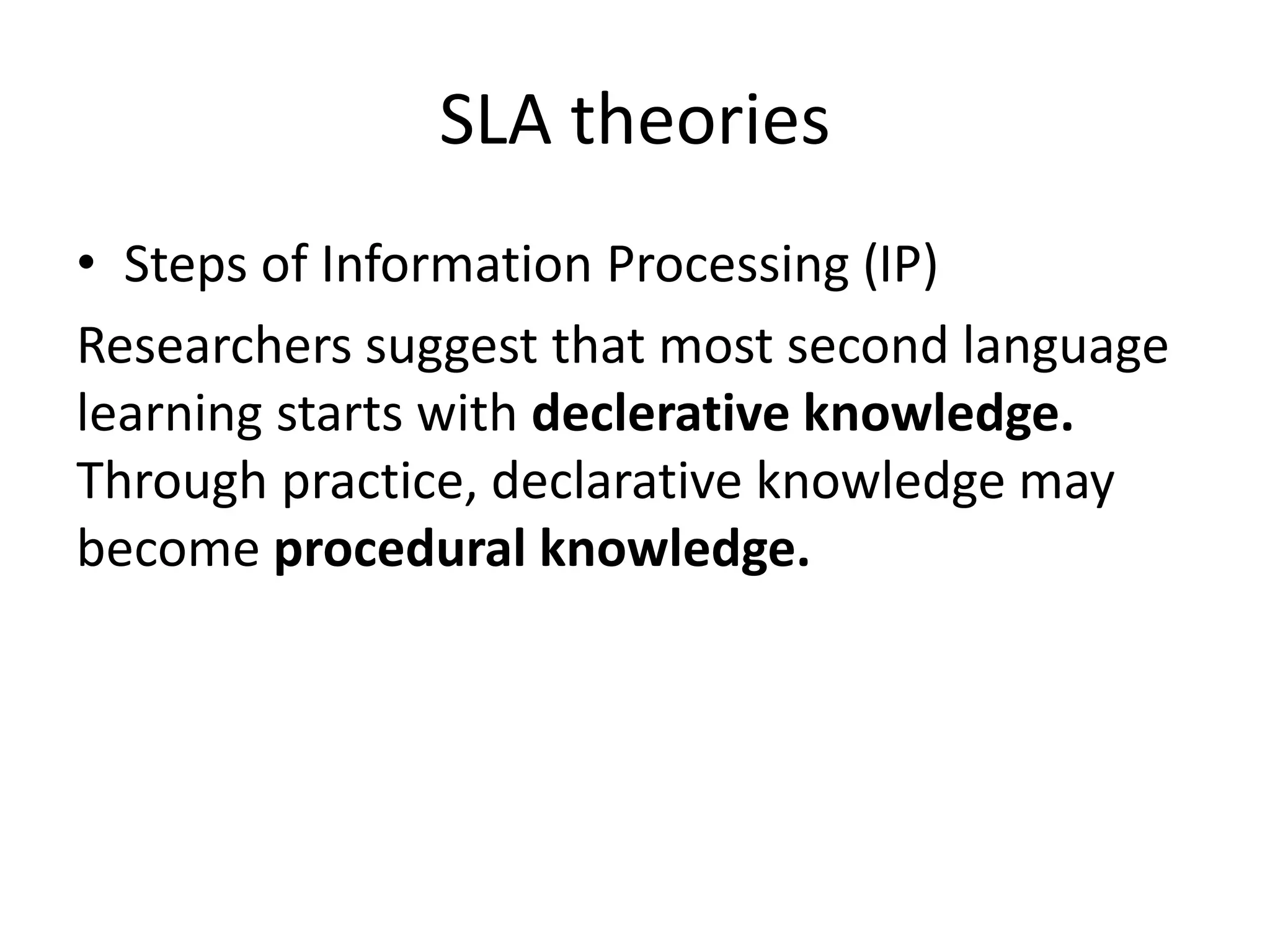 Sla theories 10 | PPTX
